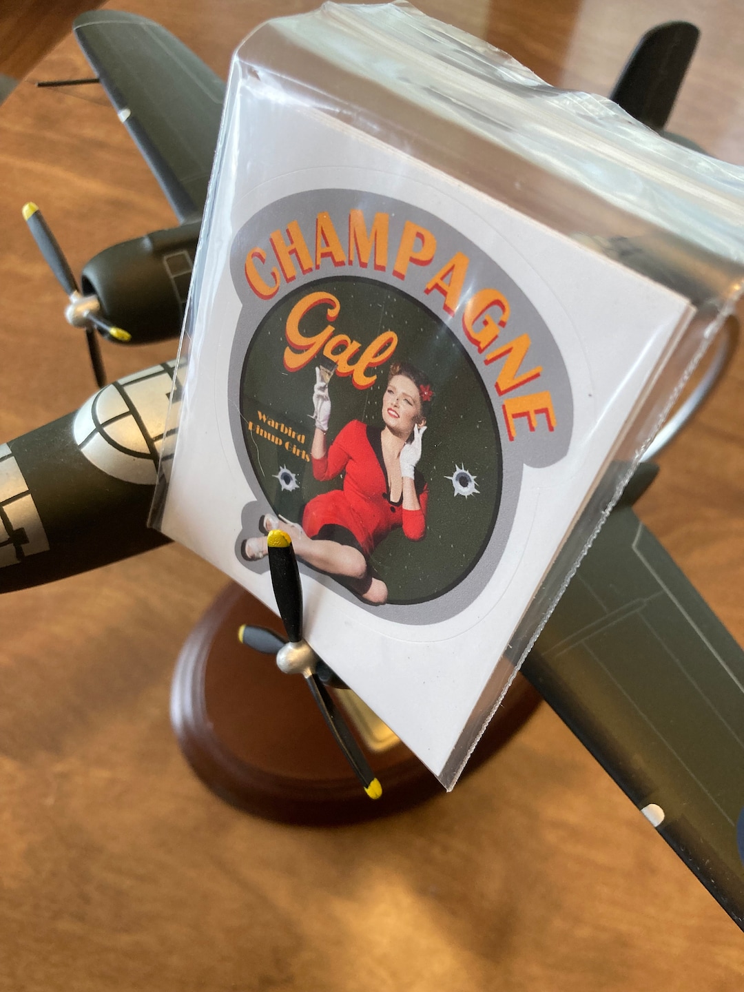 Chamagne Gal 3x3 Inch Die Cut Vinyl Sticker | Nose Art Decal for Your ...