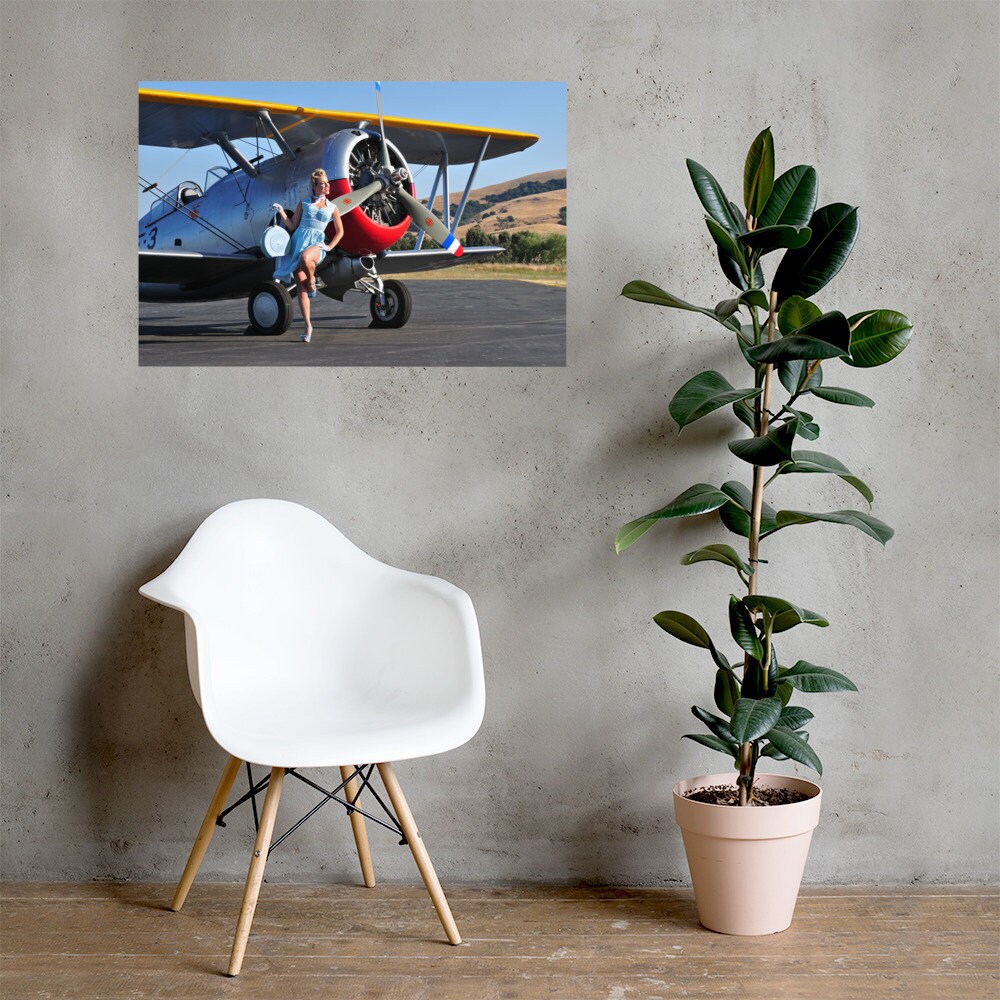 F3F Vintage Aircraft Pinup Poster Classic Retro Aviation - Etsy