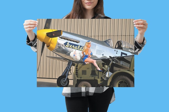 P-51 Mustang WW2 Pinup Poster Aviation Nose Art Pin up | Etsy