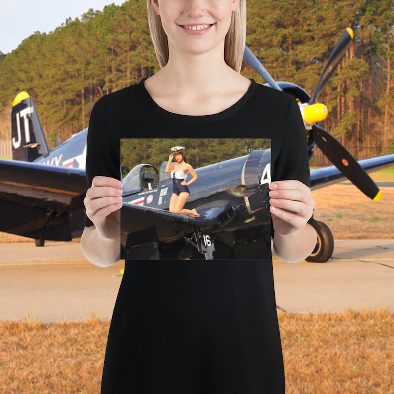 F4U Corsair Navy Pinup Poster WW2 Warbird Pinup Navy Photo - Etsy