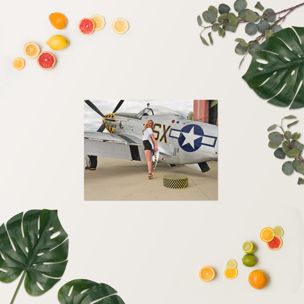 Classic Pinup Aviation Poster P-51 Mustang Vintage Aircraft - Etsy