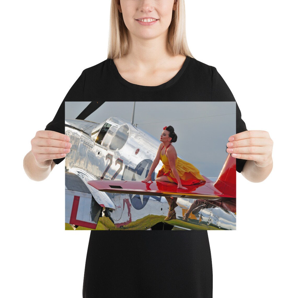 Red Tail P-51 Mustang Poster | 1940's Inspired WWII Aircraft Photo ...