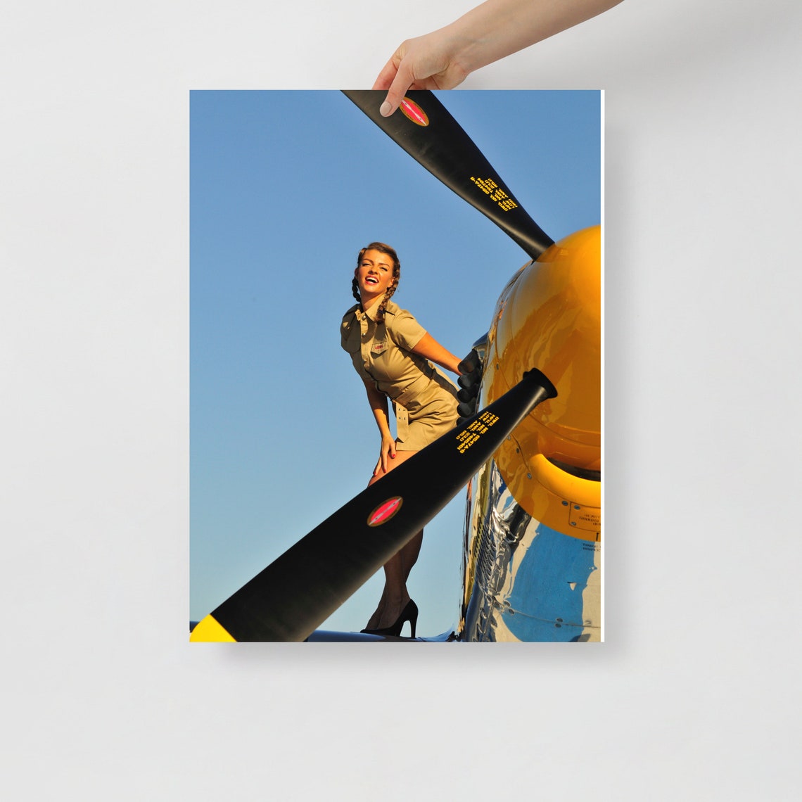 P-51 Mustang Pin up Girl Poster Classy 1940's Inspired - Etsy