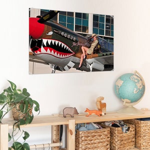 Warbird Pinup P-40 Poster | P-40 Warhawk USO Military Pinup Photo Print ...