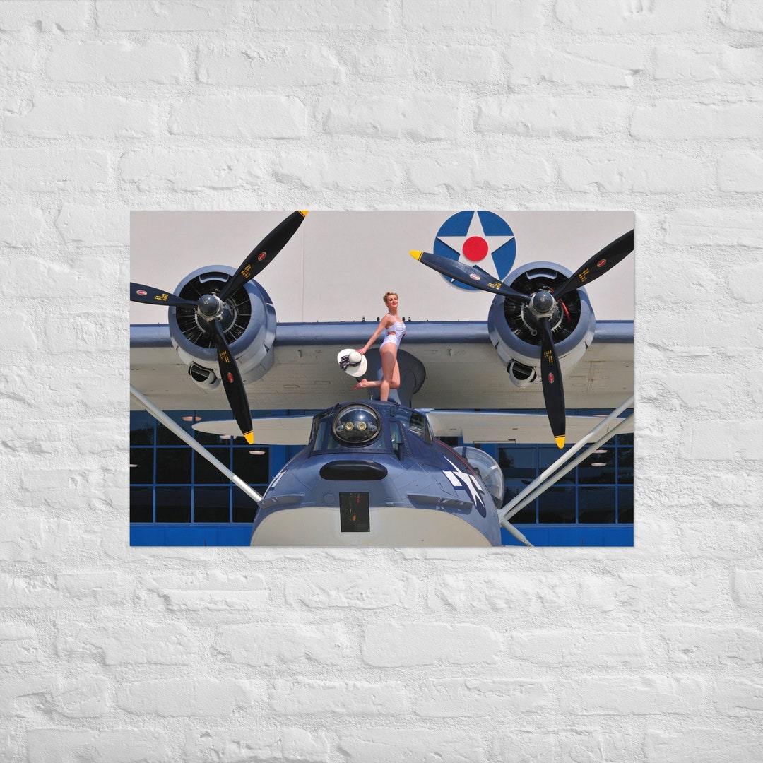 PBY Catalina Aircraft Pinup Poster Vintage Aircraft Photo With Pin up ...