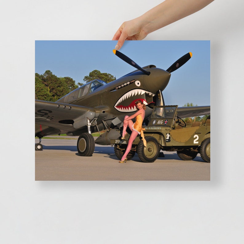 Classic Pinup P-40 Warhawk Aircraft Poster WWII Fighter - Etsy