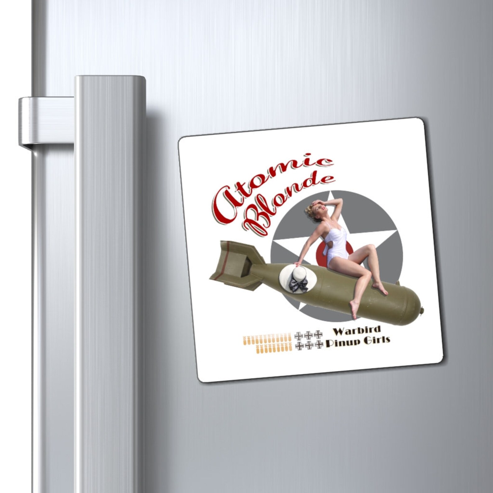Atomic Blonde Pin up Magnet Aviation Nose Art Bomb Pinup | Etsy