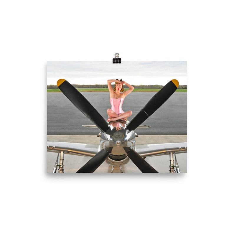 Pinup P-51 Mustang Poster Classic Pin up Girl Posed on P-51 - Etsy