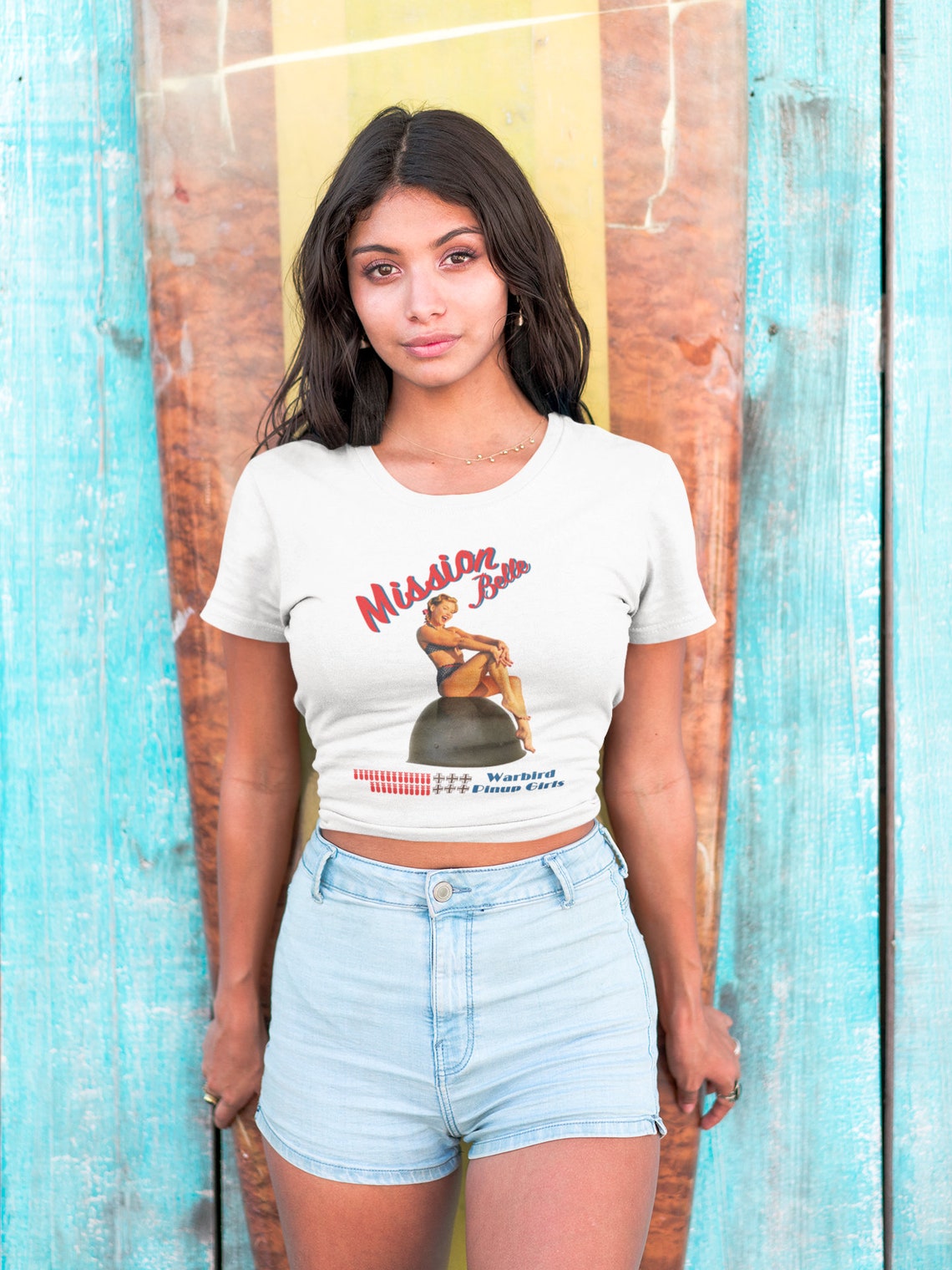 Aviation Pin up Shirt Mission Belle WWII Pinup Girl - Etsy