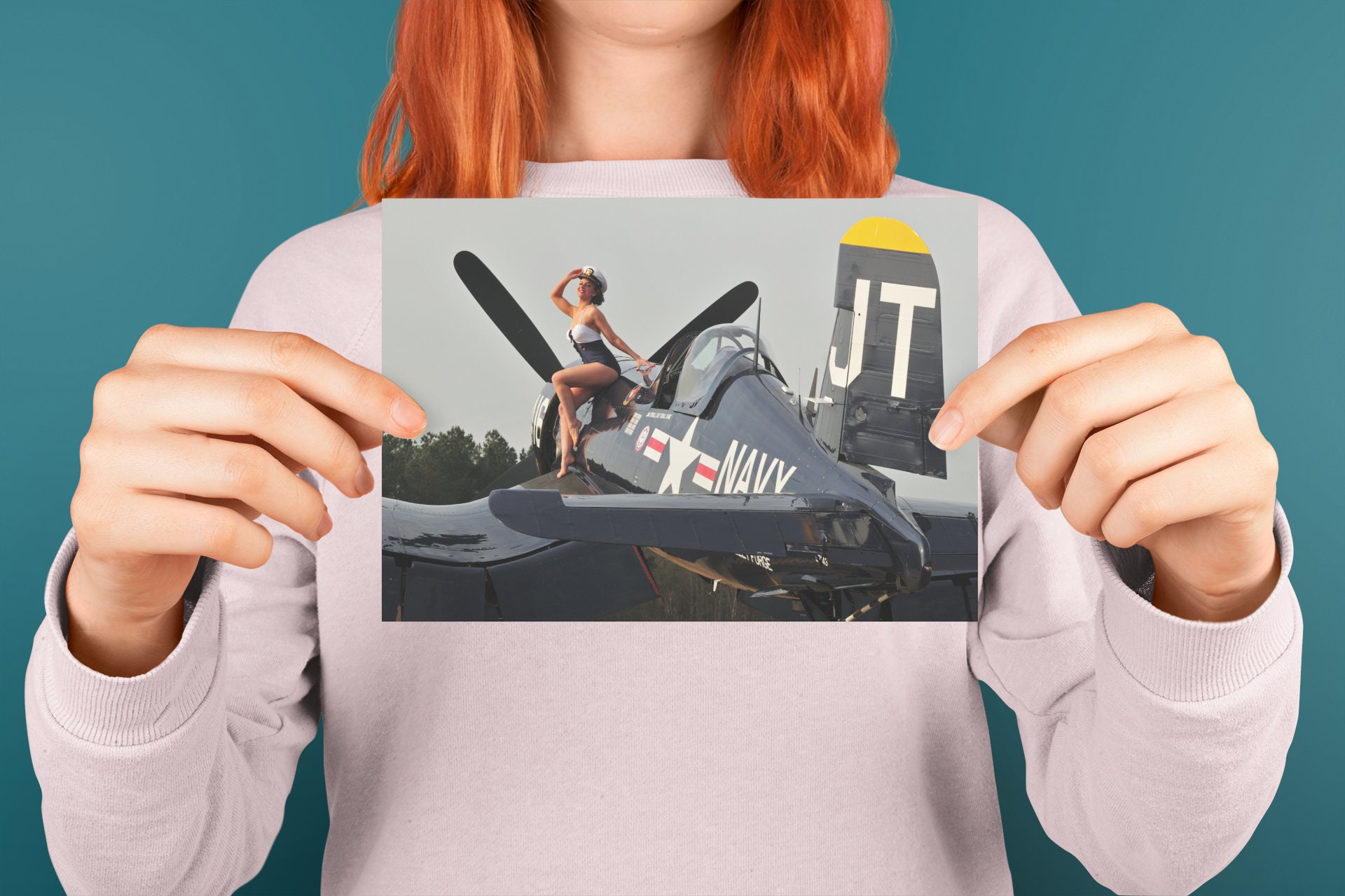 Navy Corsair Aircraft Poster Aviation Pin up Girl & WWII - Etsy