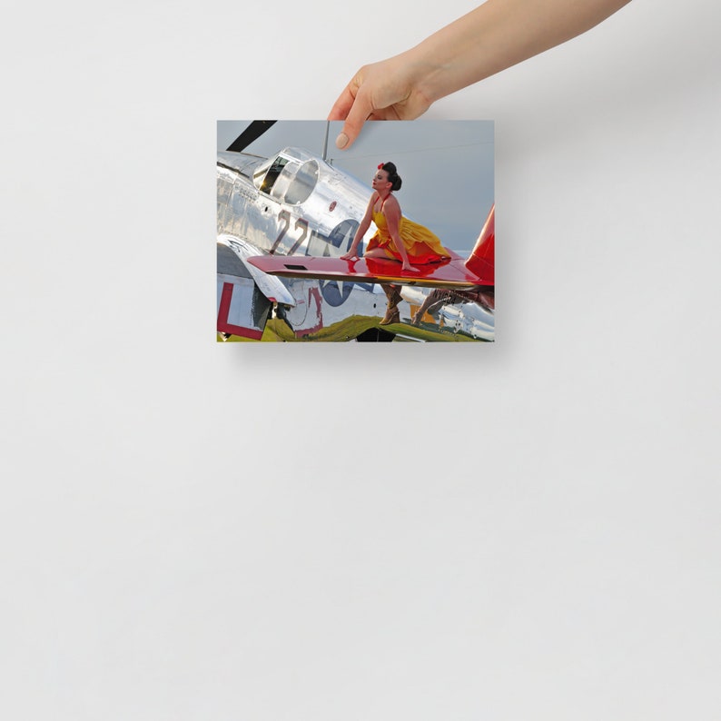 Red Tail P-51 Mustang Poster | 1940's Inspired WWII Aircraft Photo ...