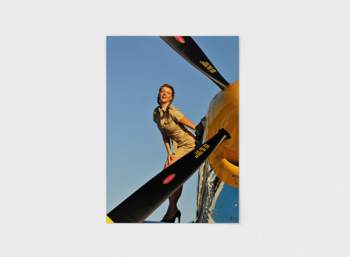 P-51 Mustang Pin up Girl Poster Classy 1940's Inspired - Etsy