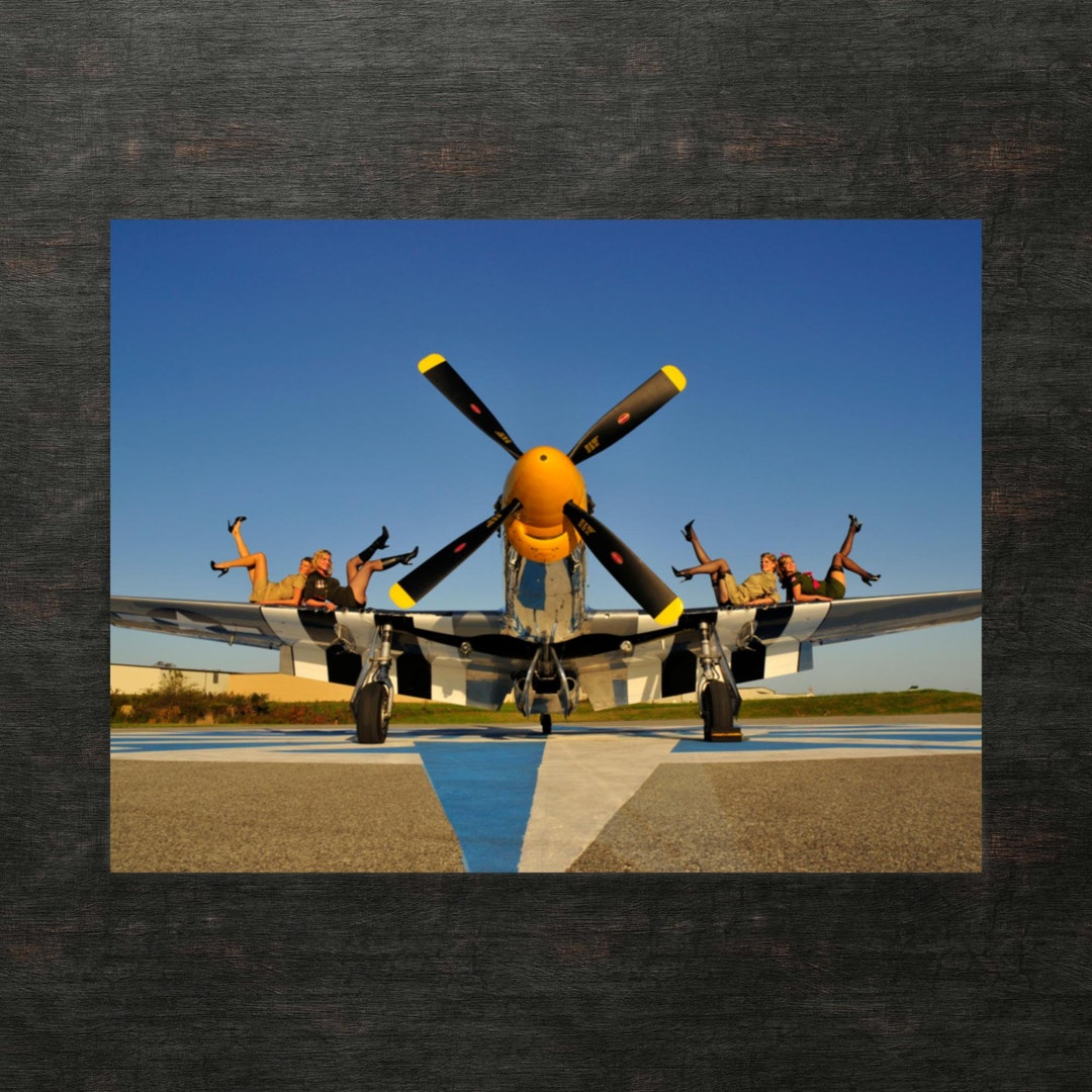Warbird Pinup Girls P-51 Poster | P-51 Mustang Army Girls Photo Print ...