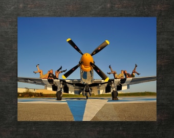 P-40 Fighter Plane Aircraft Poster WWII Aviation Pin up Girl Matte ...
