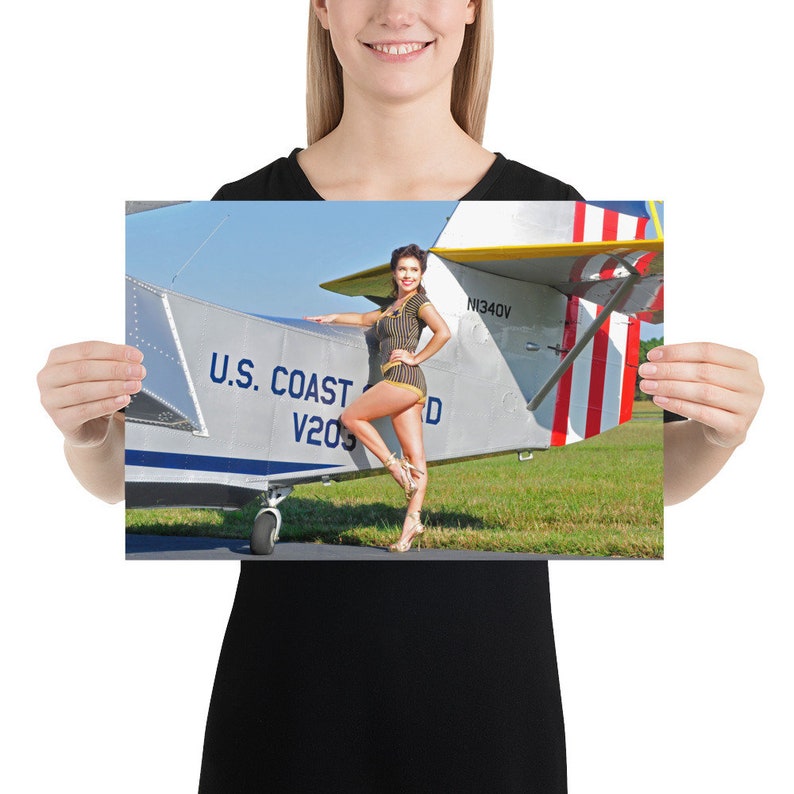 Aviation Pinup Girl Photo Poster Aviation Pilot Gifts | Etsy