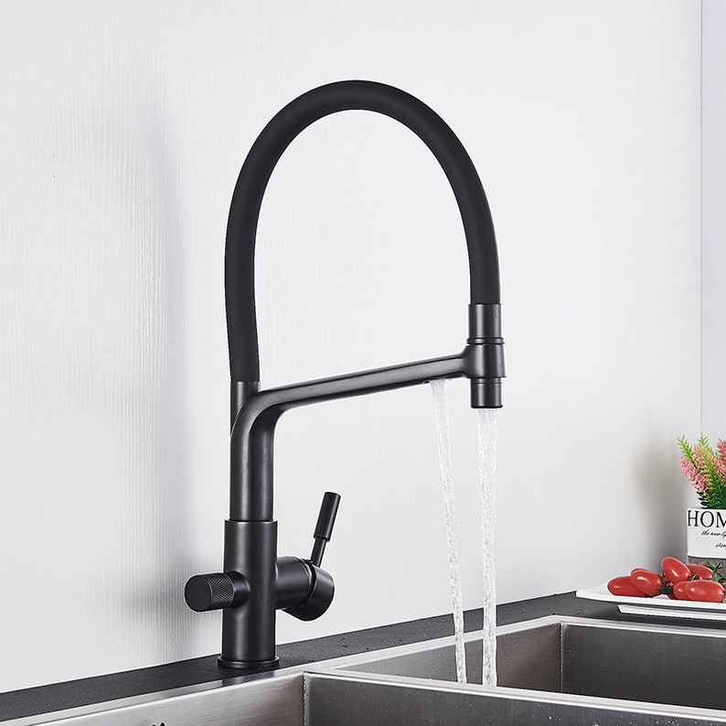 Kitchen Water Filter Faucet Kitchen Faucets Dual Spout Filter Faucet ...