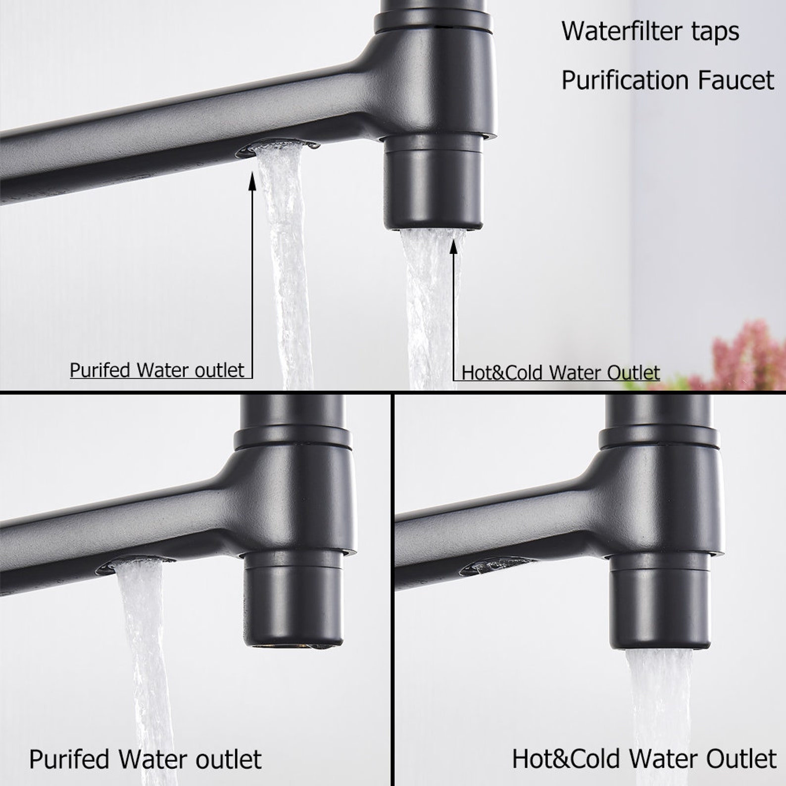 Kitchen Water Filter Faucet Kitchen Faucets Dual Spout Filter Faucet ...
