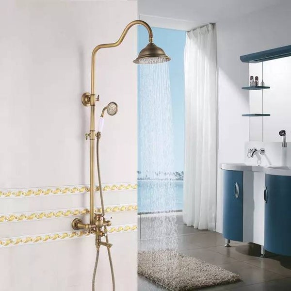 Antique Brass Shower Set - Etsy