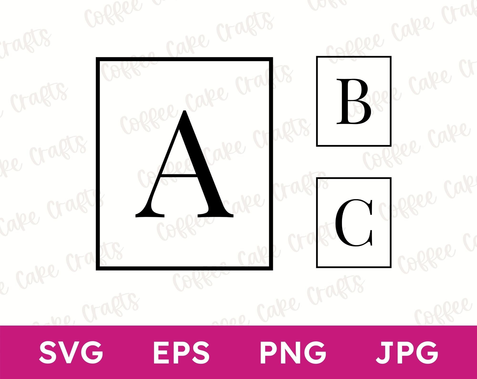 Modern Letter Border SVG, EPS, PNG, - Etsy