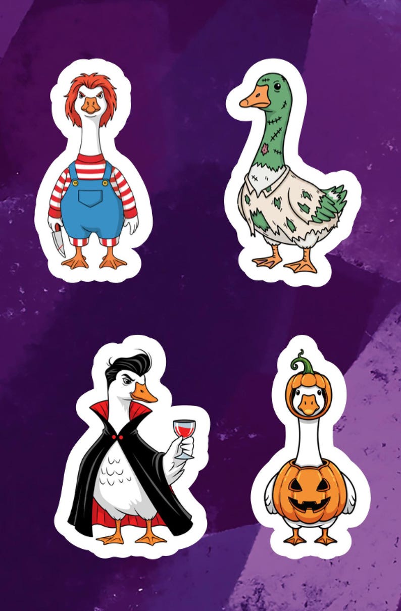 Silly Goose Halloween Sticker Pack: 15-30 Stickers, Spooky Costumes - Etsy