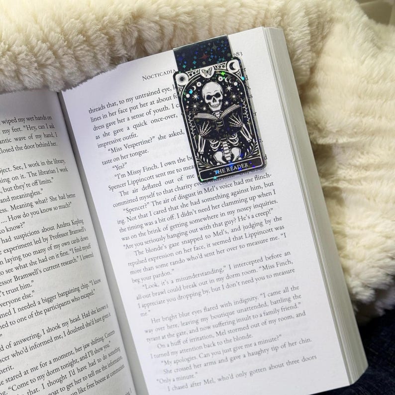Skeleton Tarot Magnetic Laminated Bookmark: Spooky Halloween Bookish ...