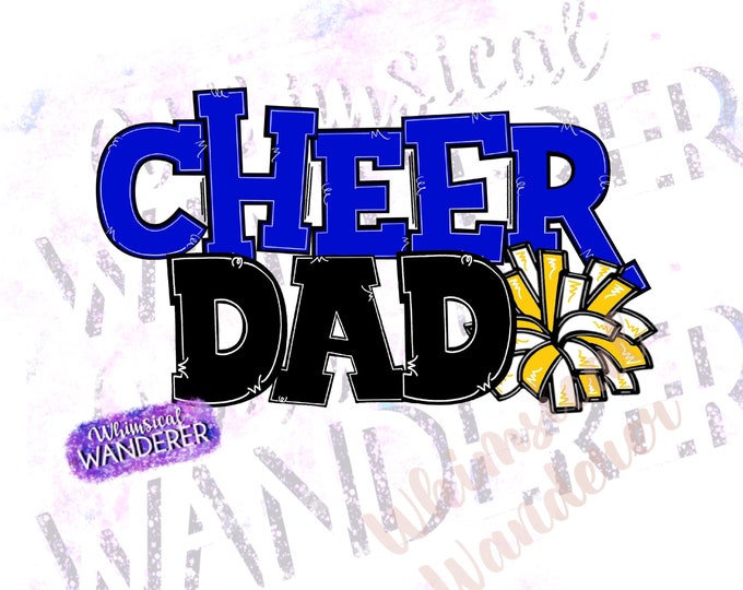Cheer Dad Design for Sublimation | Blue Cheer Dad Shirt Design - Etsy