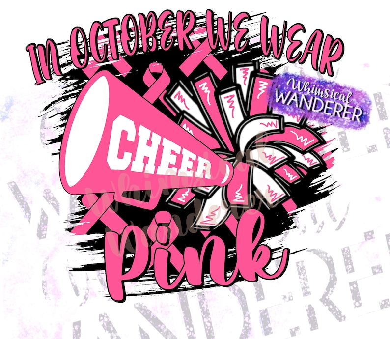 In October We Wear Pink Shirt Design | Cheer Pink Out Design | Cheer ...