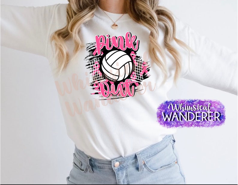 Pink Out Volleyball Shirt Design | Pink Out Design | Pink Volleyball ...