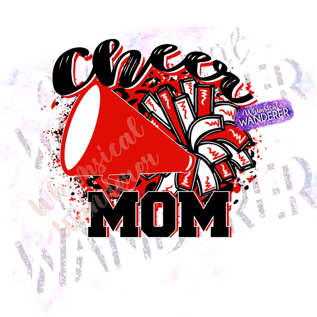 High School Cheer Mom Design | Red Cheer PNG | Mom Cheer Red | Cheer ...