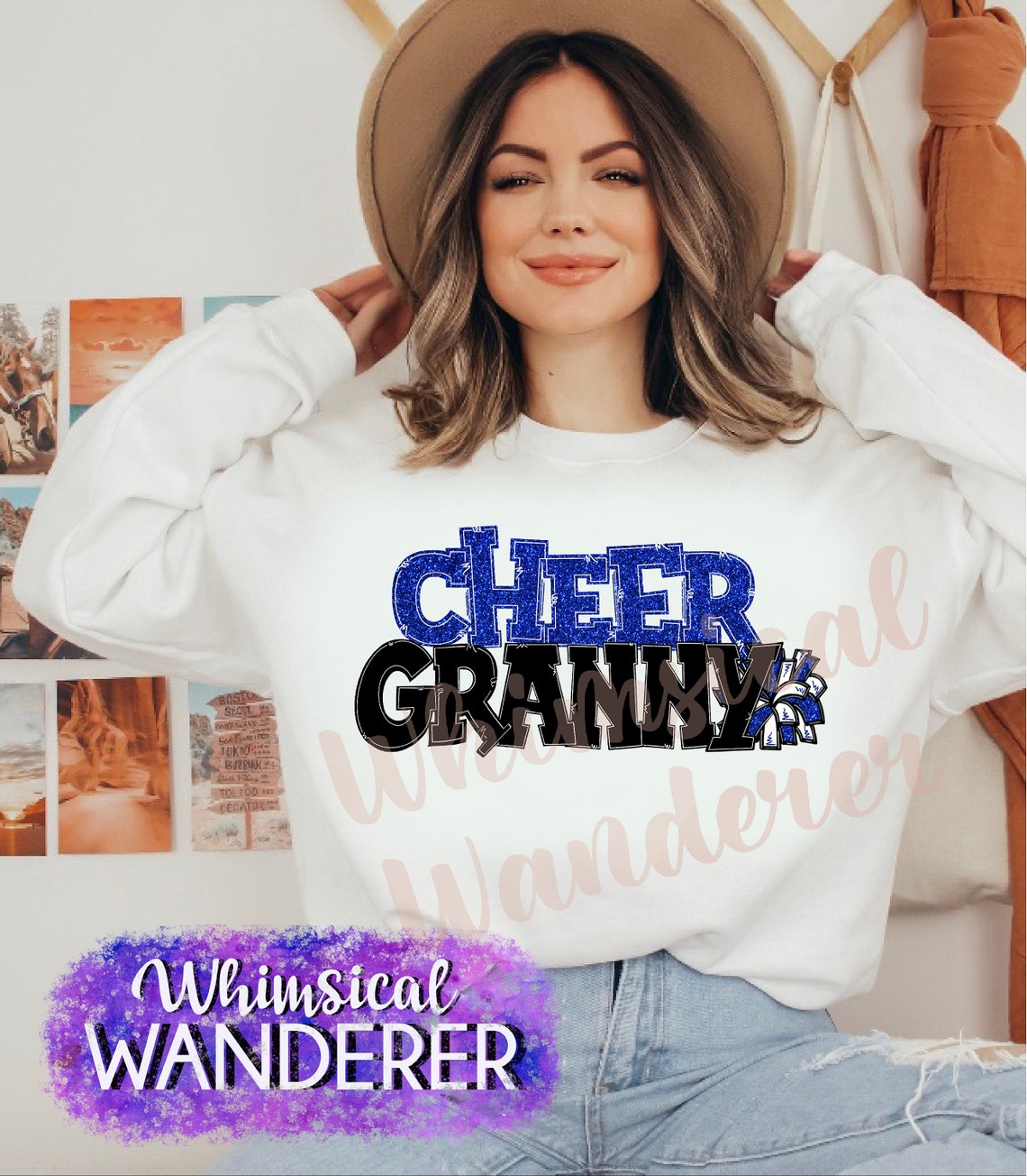High School Cheer Granny Design | Blue Cheer PNG | Granny Cheer ...