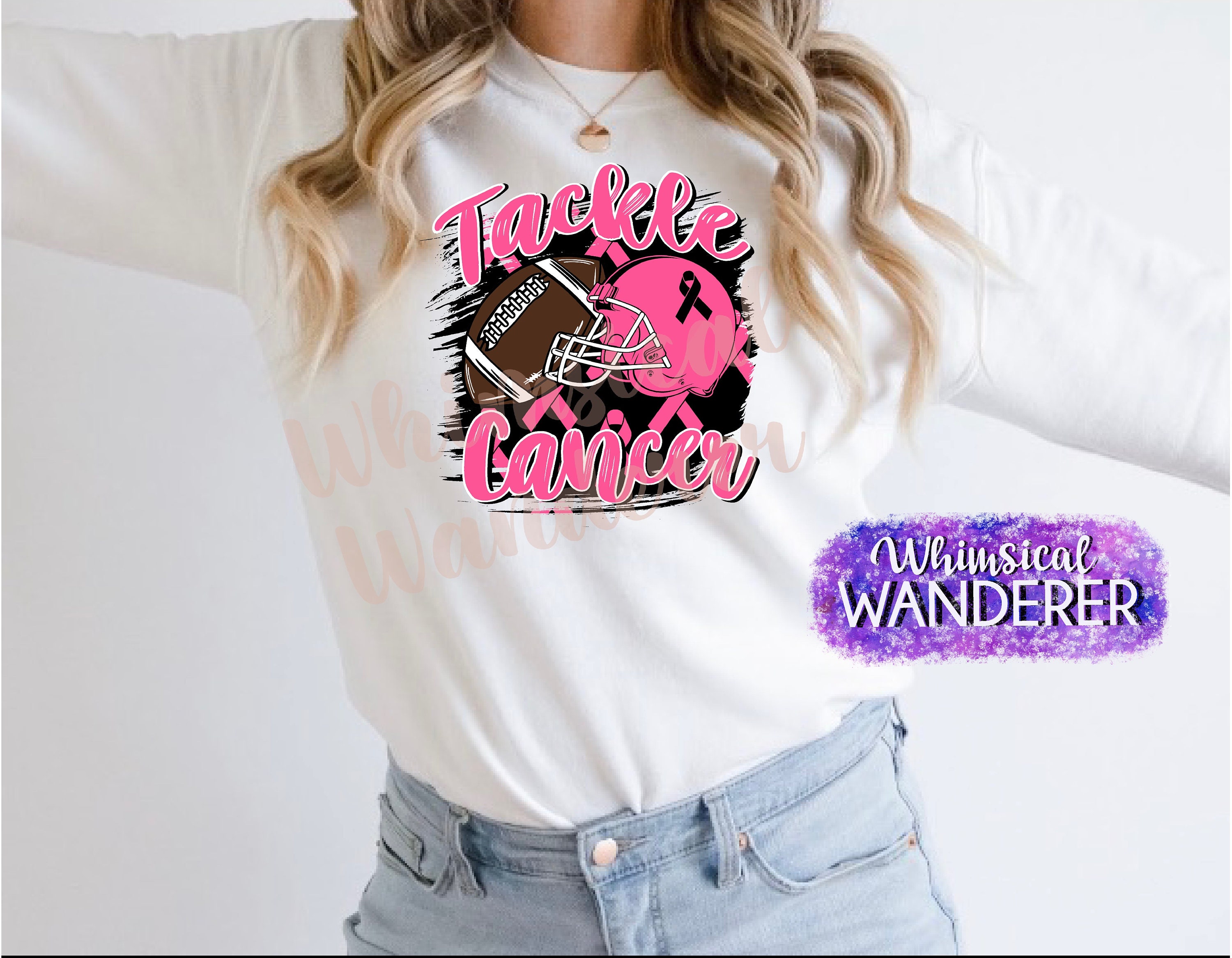 Tackle Cancer Shirt Design | Pink Out Design | Football Sublimation ...