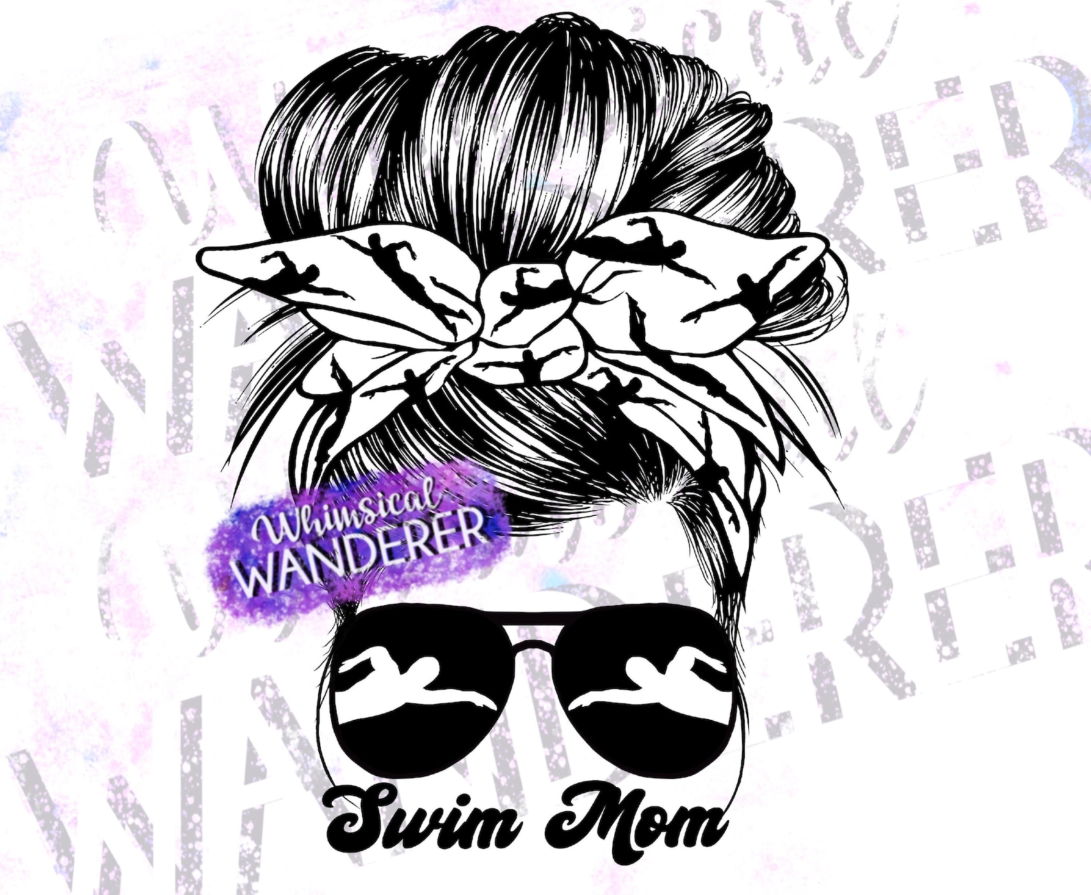 Swim Mom Messy Bun Swim Mom Sublimation Swim Mom PNG - Etsy