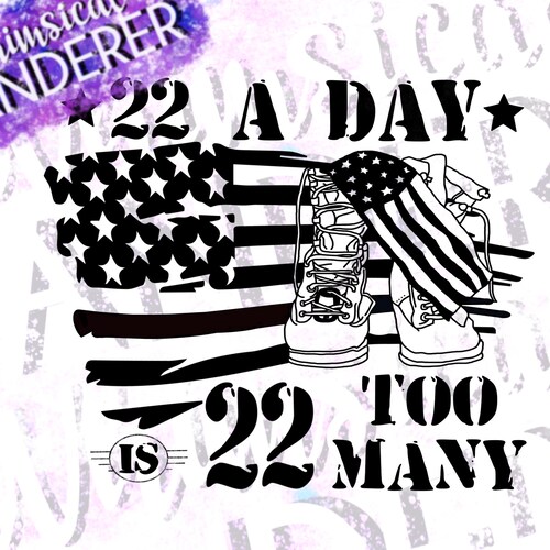 22 A Day Decal Veteran Suicide Decal Suicide Awareness - Etsy