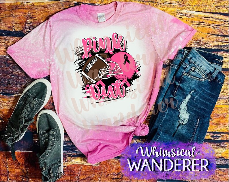 Pink Out Football Design | in October We Wear Pink Shirt Design ...