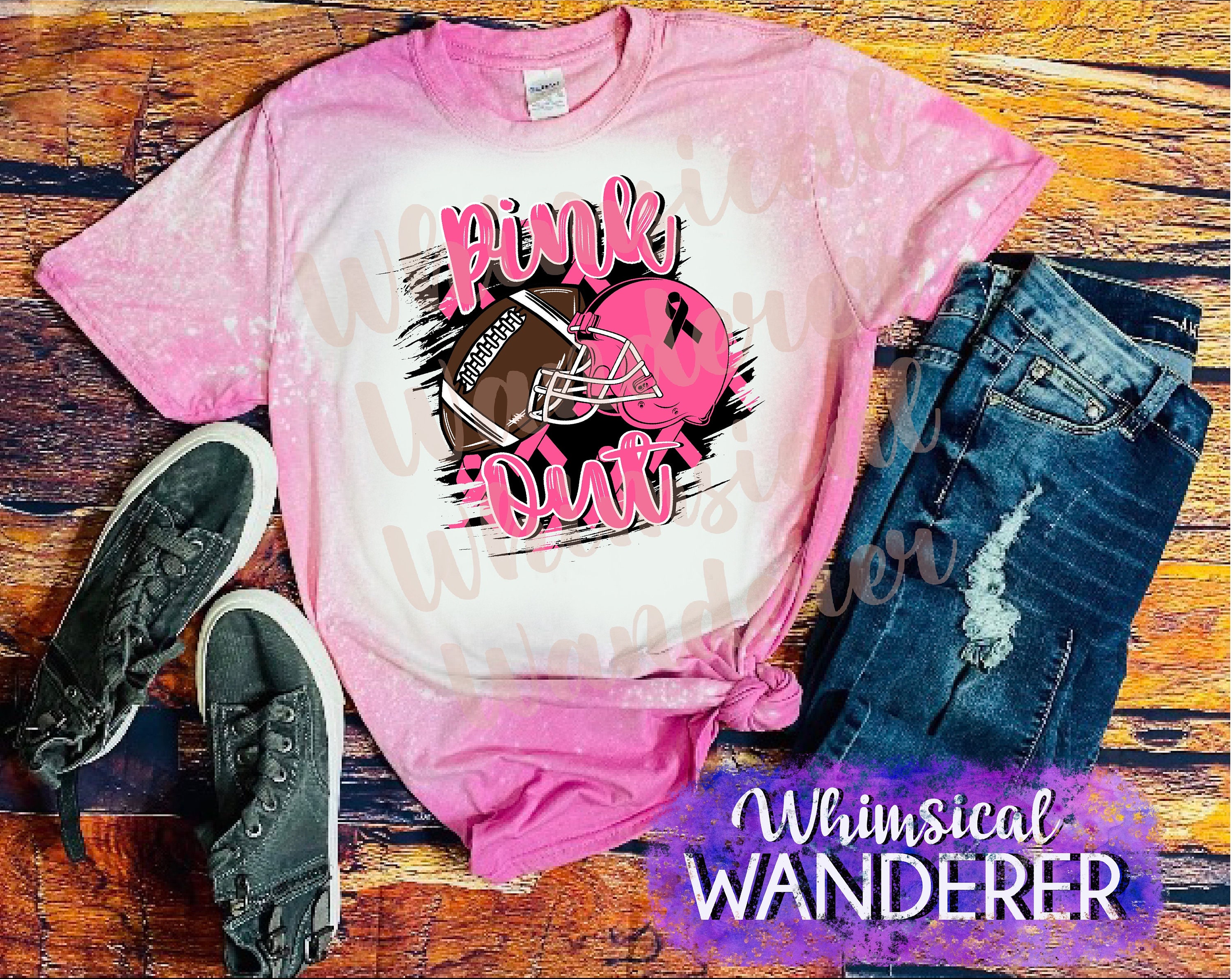Pink Out Football Design | in October We Wear Pink Shirt Design ...