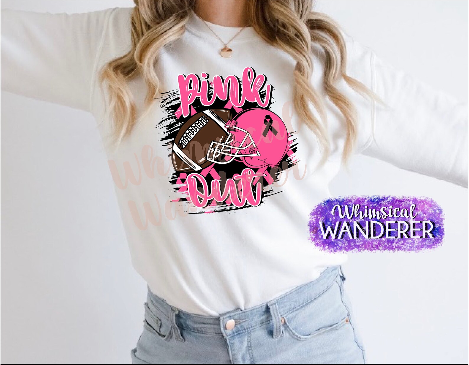 Pink Out Football Design | in October We Wear Pink Shirt Design ...