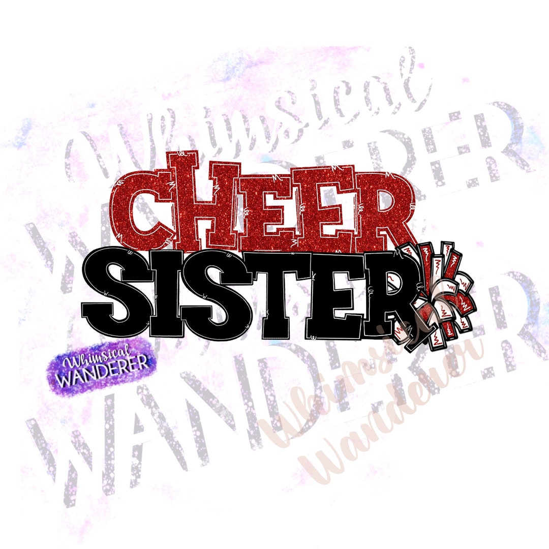Cheer Sister PNG | Red Cheer Sublimation | Cheer PNG | Cheer ...