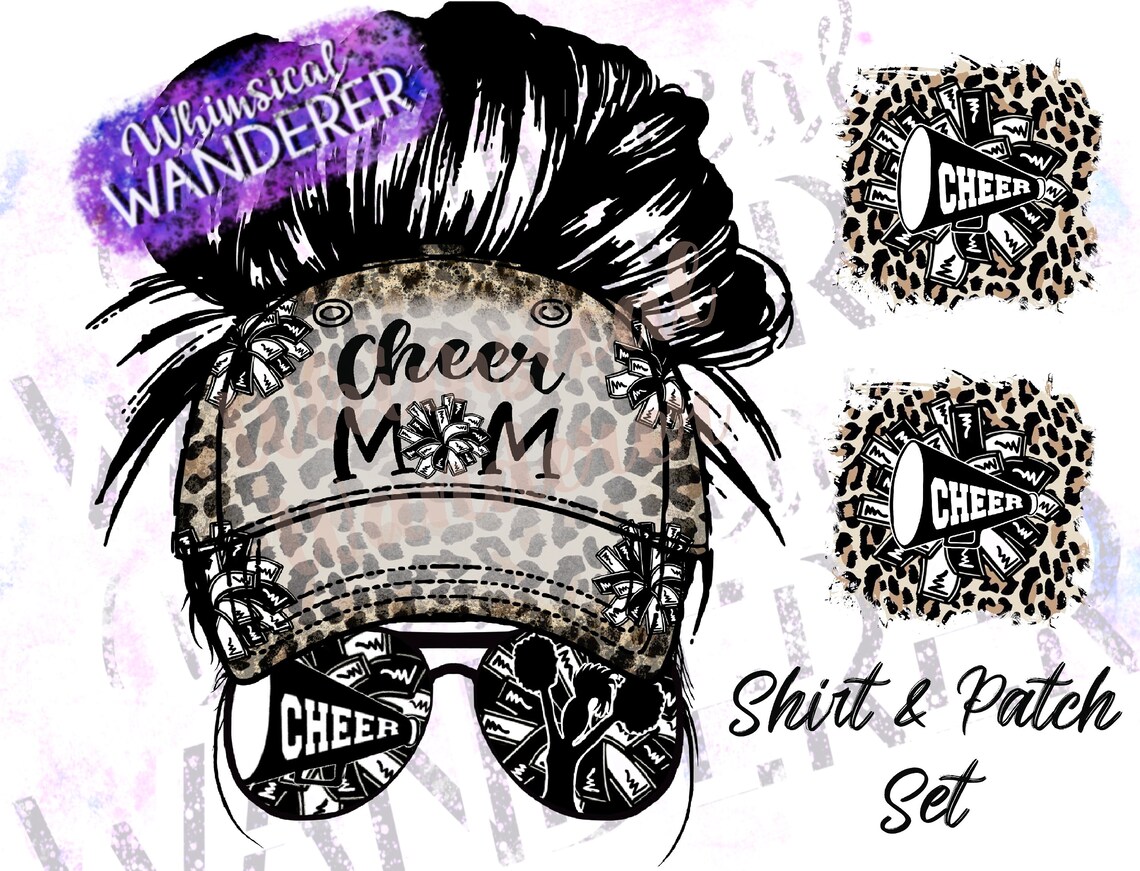 Cheer Mom Bundle Cheer Messy Bun & Patch Set Bun Cheer Mom - Etsy