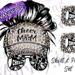Cheer Mom Bundle - Cheer Messy Bun & Patch Set | Bun Cheer Mom ...