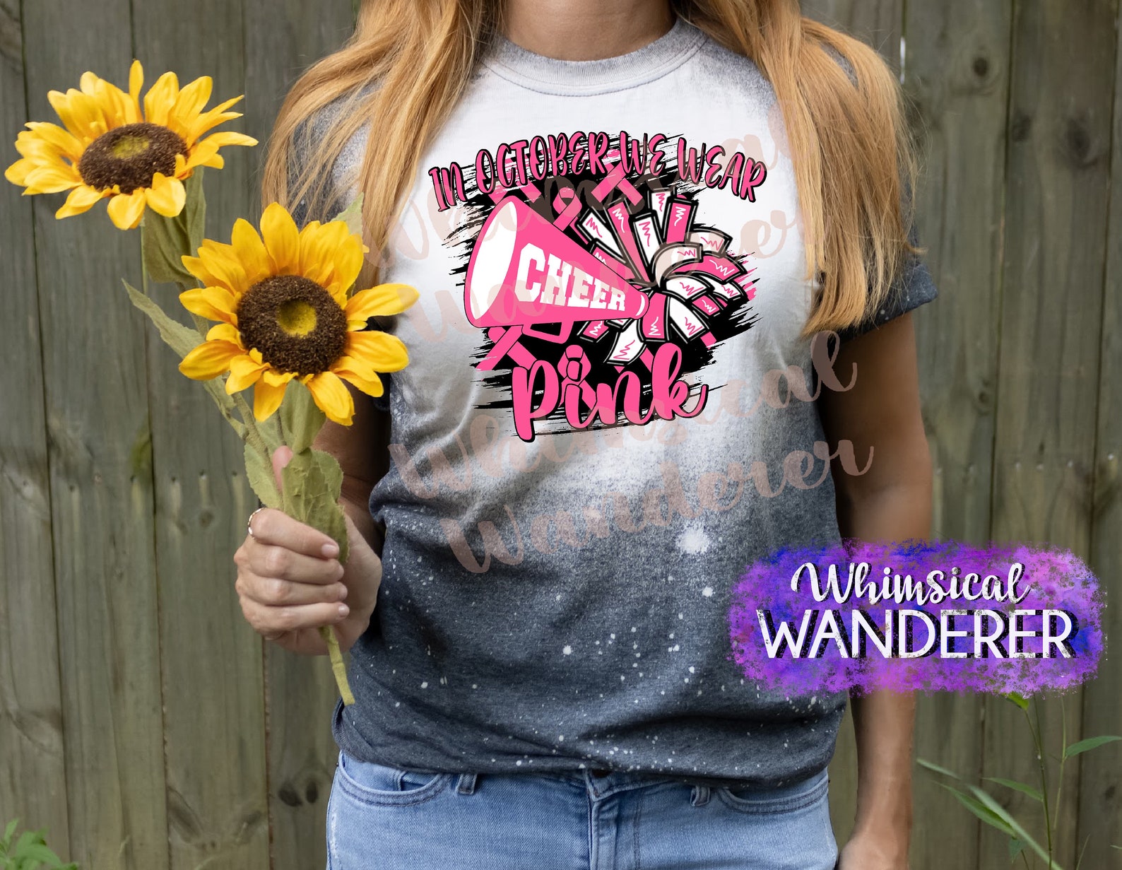 In October We Wear Pink Shirt Design | Cheer Pink Out Design | Cheer ...