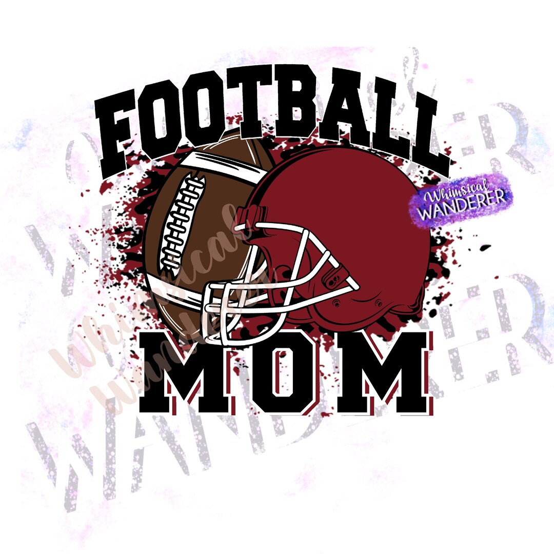 High School Football Mom Design | Maroon Football Mom | Mom Football ...