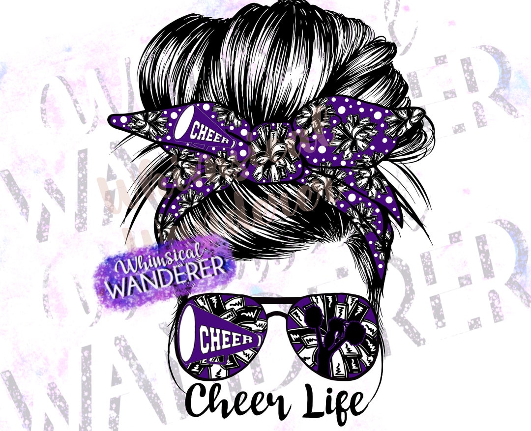 Cheer Life Messy Bun PNG | Cheer Messy Bun Sublimation | Cheer PNG ...