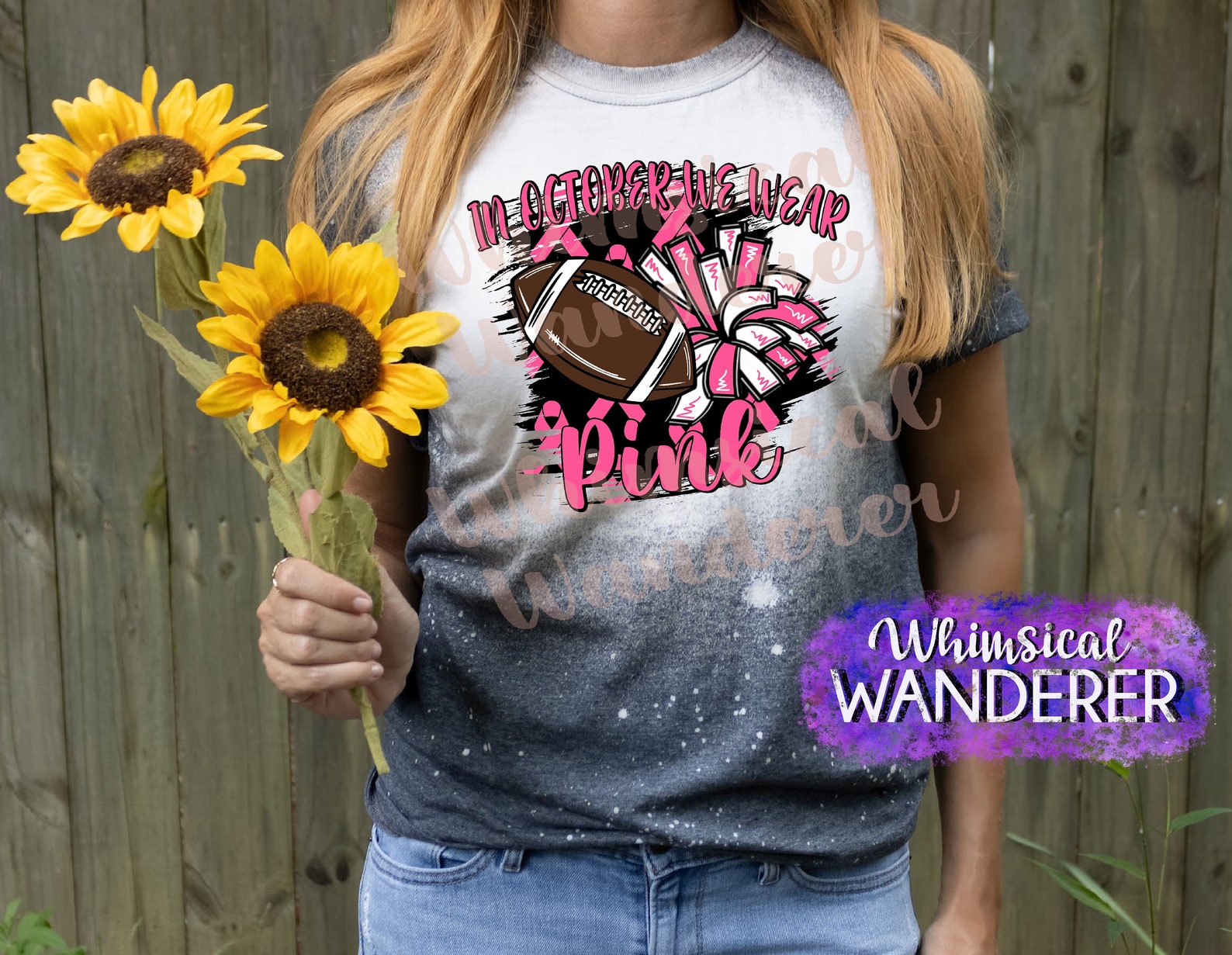 In October We Wear Pink Shirt Design | Pink Out Design | Cheer Football ...