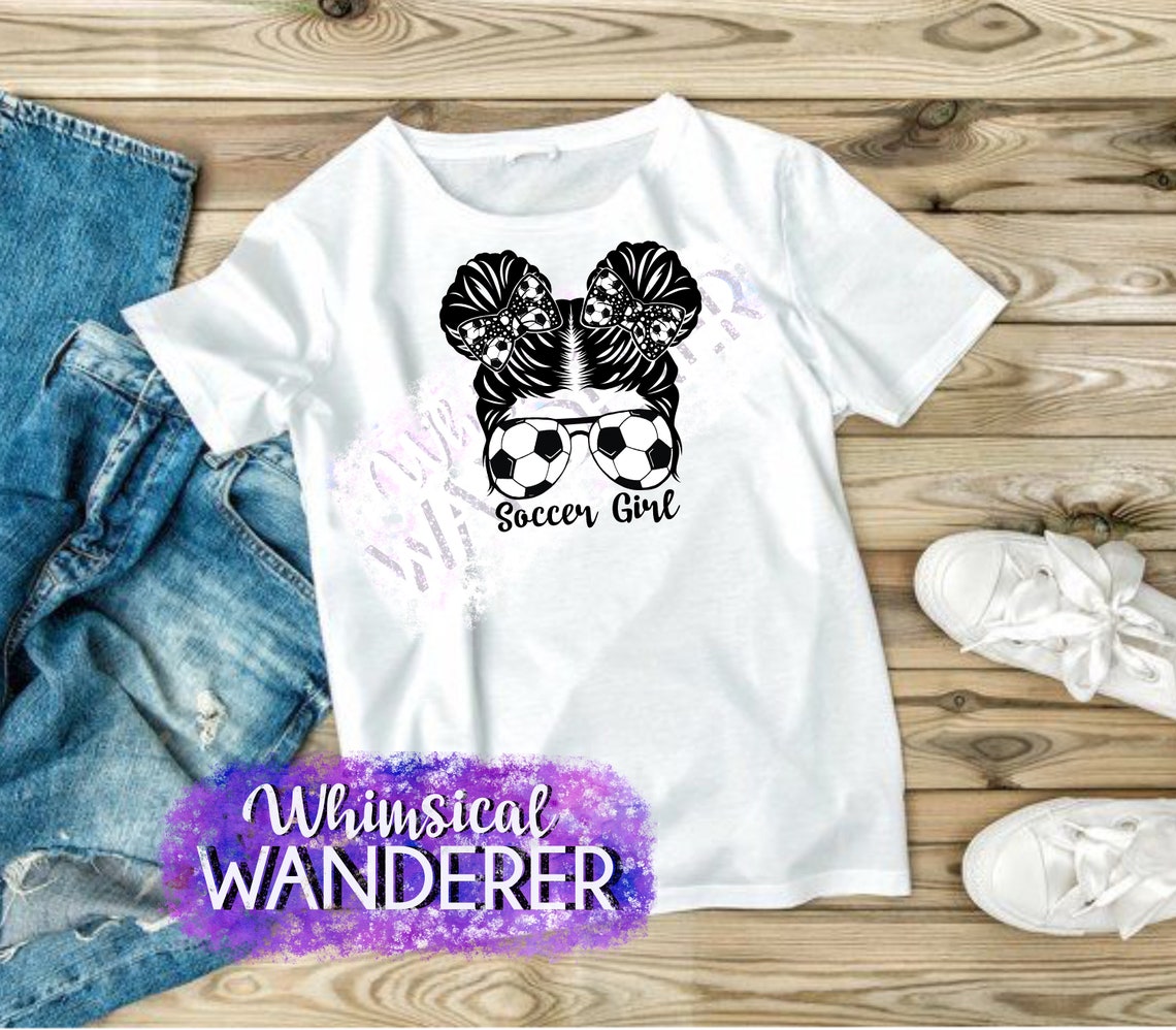 Soccer Girl Bun | Soccer Sublimation | Soccer Design | Soccer Messy Bun ...