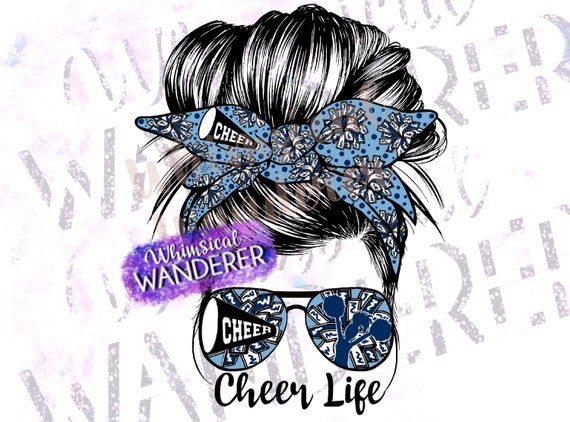 Cheer Life Messy Bun PNG Cheer Messy Bun Sublimation Cheer - Etsy