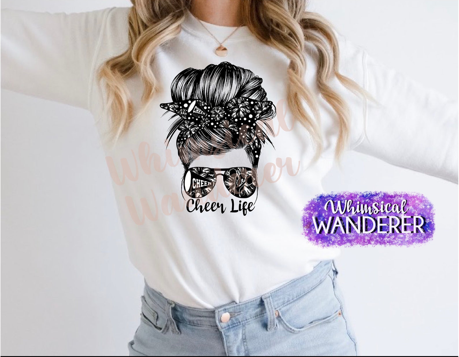Cheer Life Messy Bun PNG | Cheer Messy Bun Sublimation | Cheer PNG ...