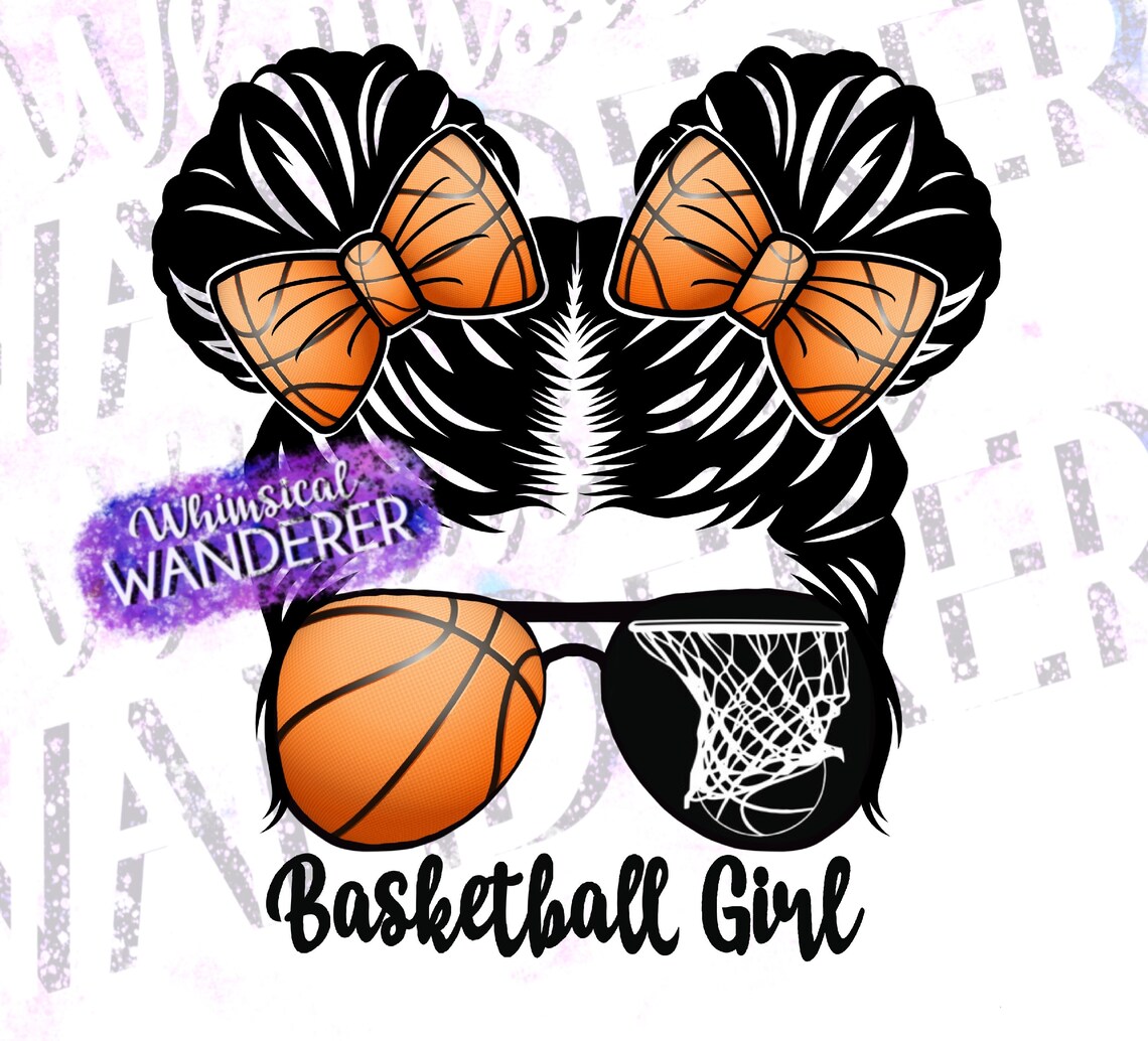 Basketball Girl Bun Basketball Sublimation Basketball - Etsy