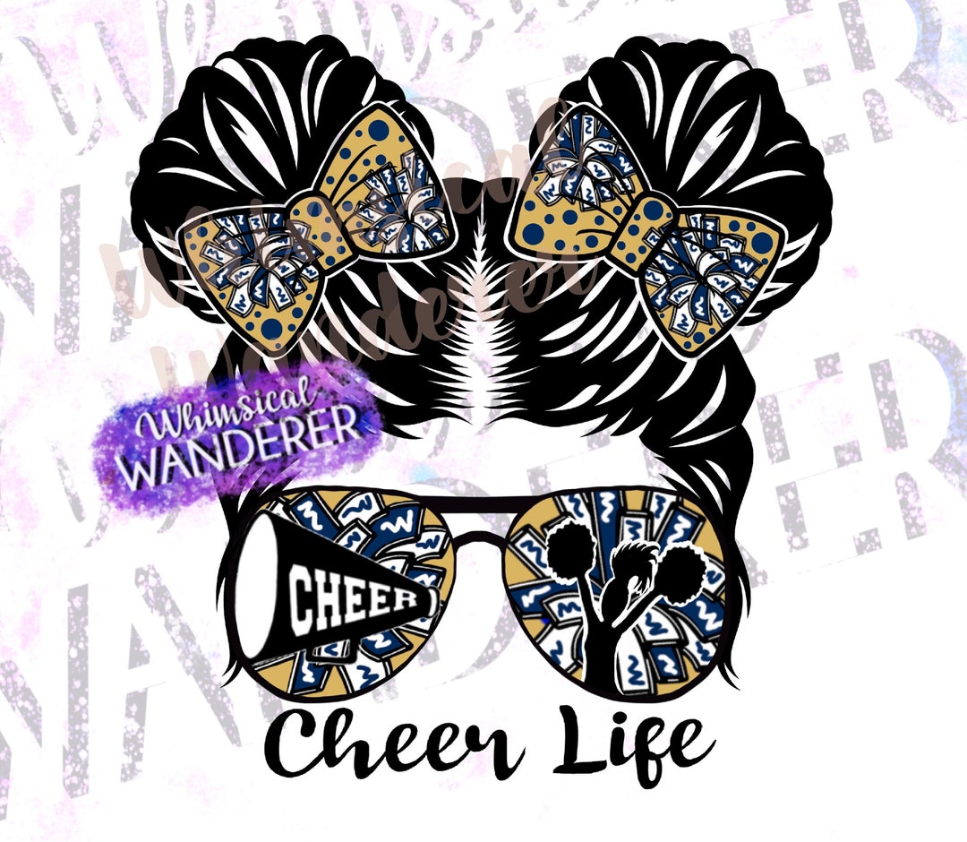 Cheer Life Messy Bun | Cheer Messy Bun Sublimation | Cheer PNG | Cheer ...