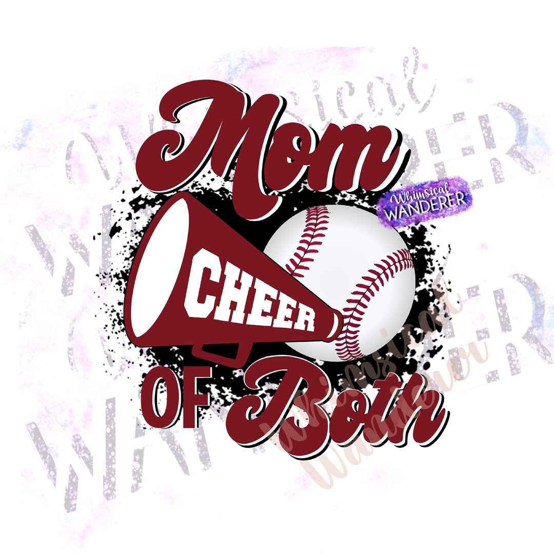 Mom of Both Baseball Cheer Design | Maroon Baseball Cheer PNG ...
