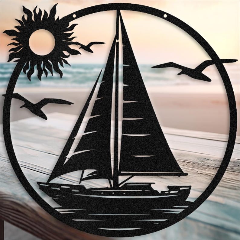 Nautical Elegance Metal Wall Art - Sailing Sailboat Decor - Etsy